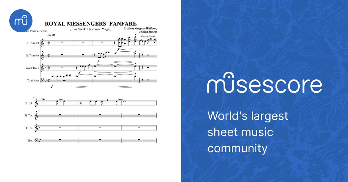 Brass Quartet: Shrek 2 Fanfare (Royal Messengers/Enough, Reggie) 楽譜 ...