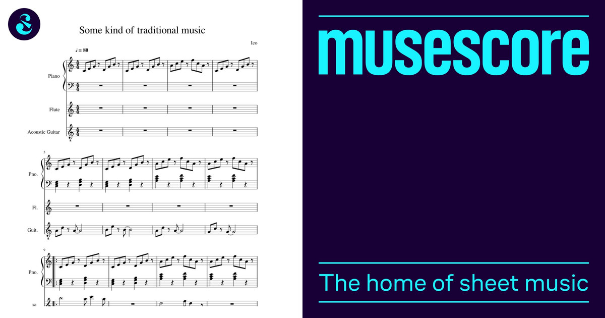 English Folk Music-style 楽譜 ピアノ, フルート, ギター (混合トリオ) | MuseScore.com