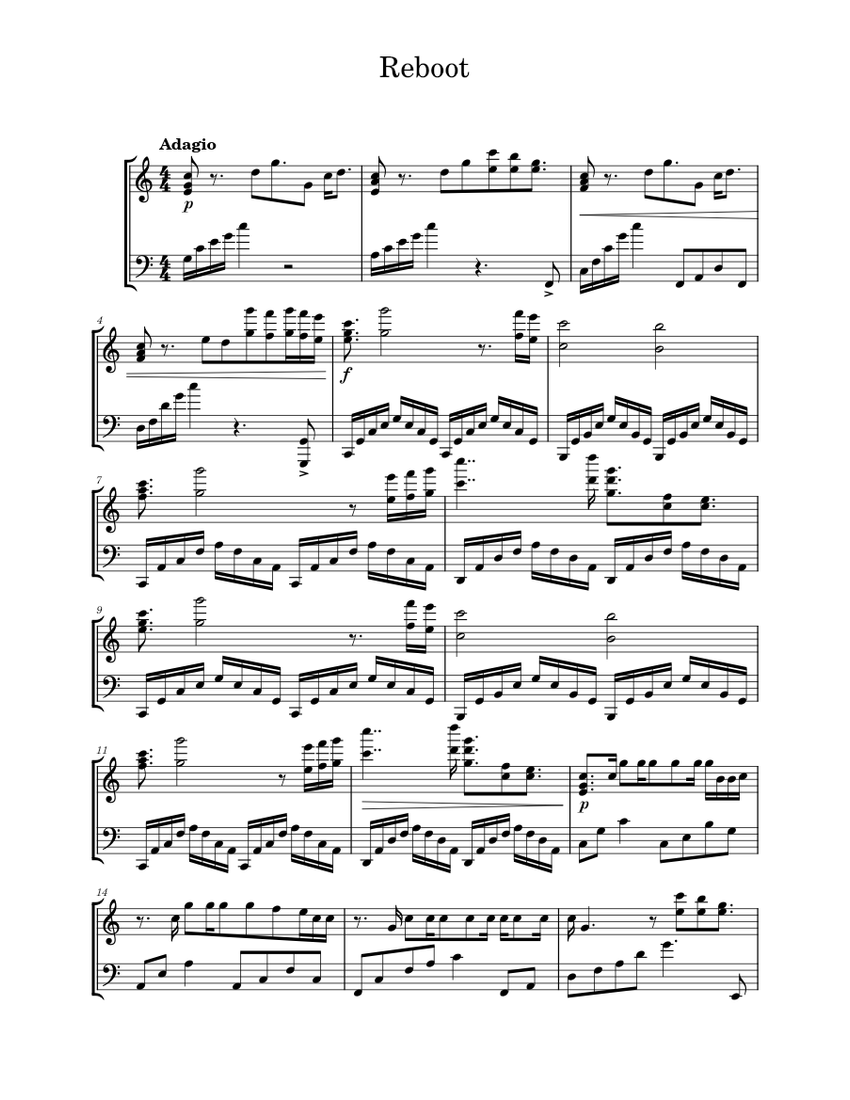 Reboot – Hatsune Miku, Megurine Luka & Samune Zimi 楽譜 ピアノ (ソロ ...