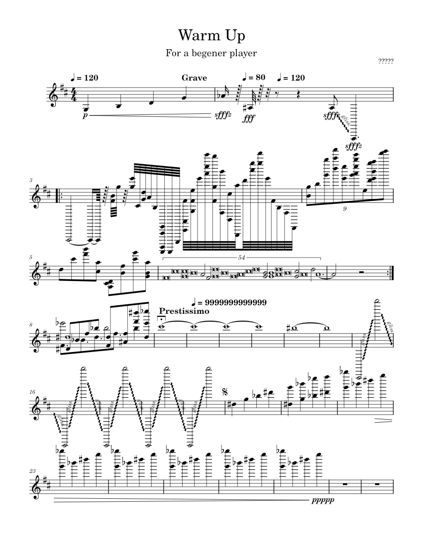 Just a warm up – whimsy-ferns4 楽譜 | MuseScore.com