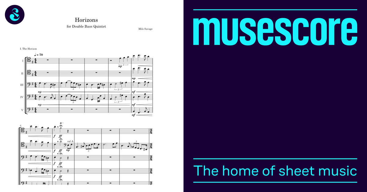 2 Movements from Horizons for Bass Quintet Sheet Music for Cello ...