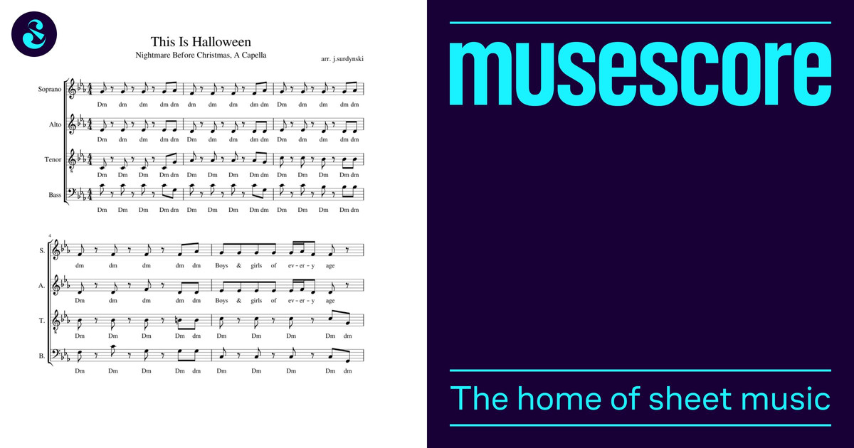 This Is Halloween Sheet Music for Soprano, Alto, Tenor, Bass voice (A ...