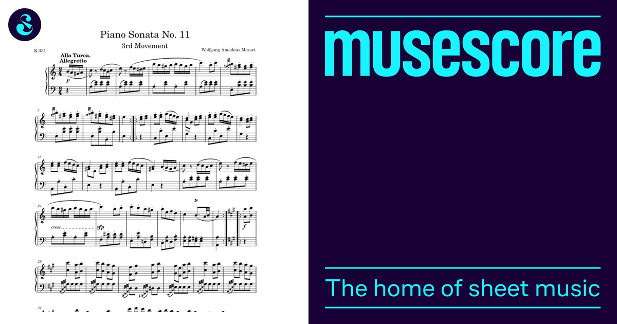 Piano Sonata No. 11 in A Major, K.331, 3rd Movement "Ronda Alla Turca ...