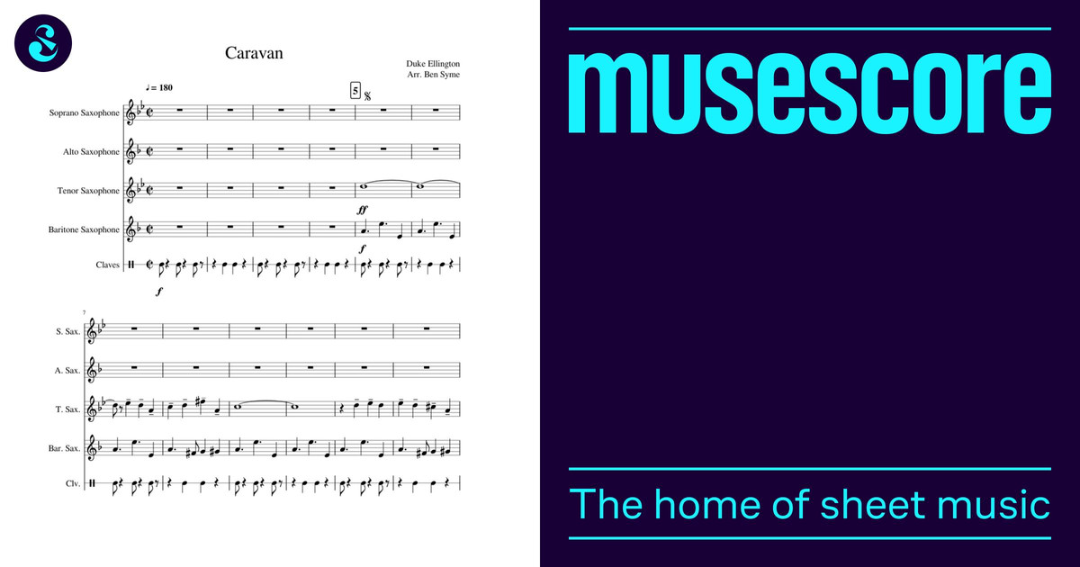 Caravan Sheet Music for Saxophone alto, Saxophone tenor, Saxophone ...