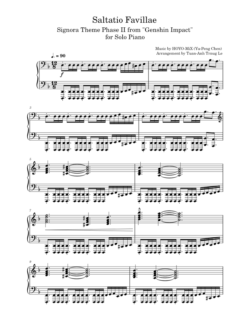 Salvatio Favillae, La Signora Theme Phase II from Genshin Impact, Piano ...