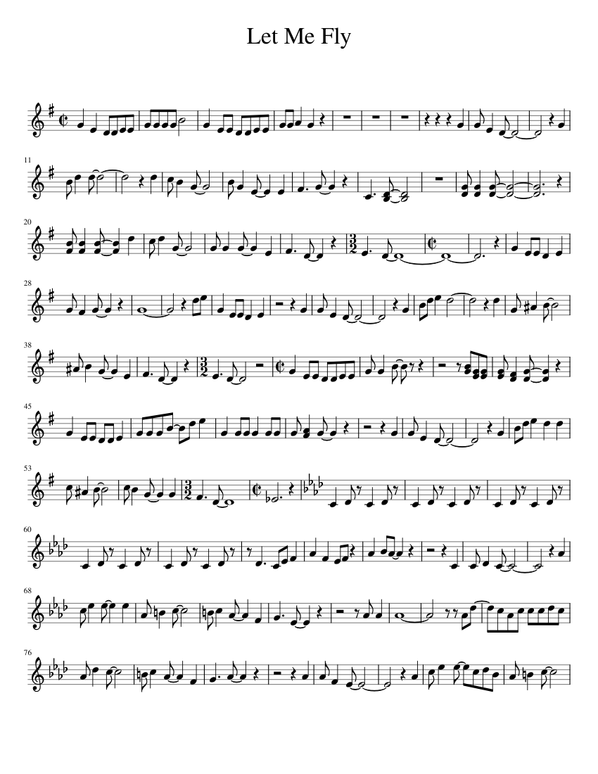 Let Me Fly 楽譜 ピアノ (ソロ) easy | MuseScore.com