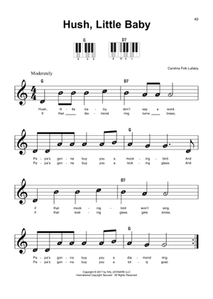 Hush little baby の公式楽譜を演奏する by Misc Children ピアノ | MuseScore.com