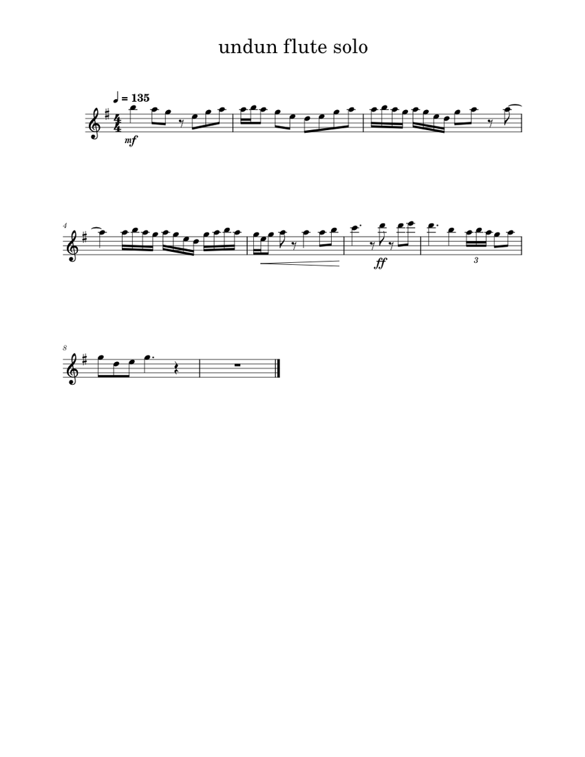 undun flute solo 楽譜 フルート (ソロ) | MuseScore.com