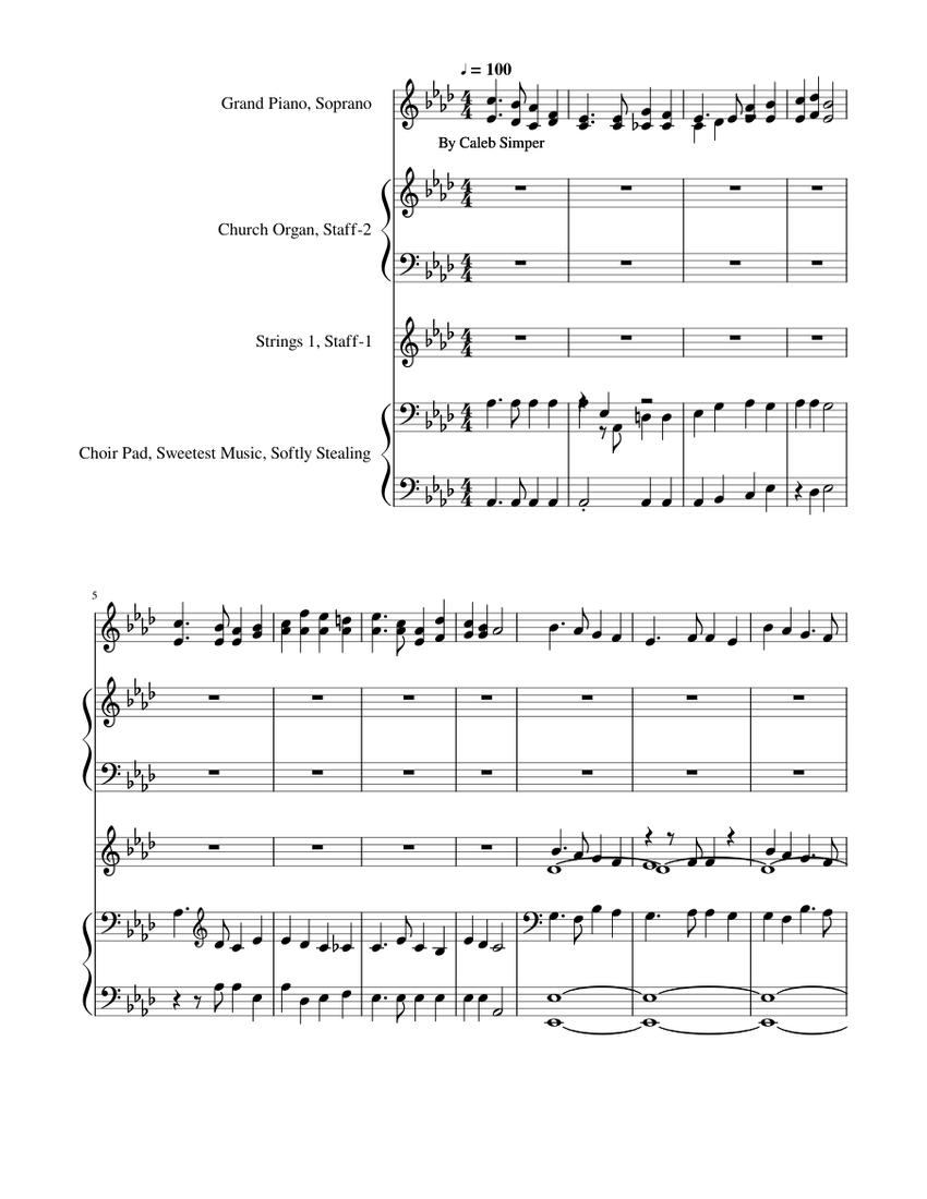 Sweetest music, softly stealing - Caleb Simper 楽譜 ピアノ, オルガン, 弦楽器グループ ...