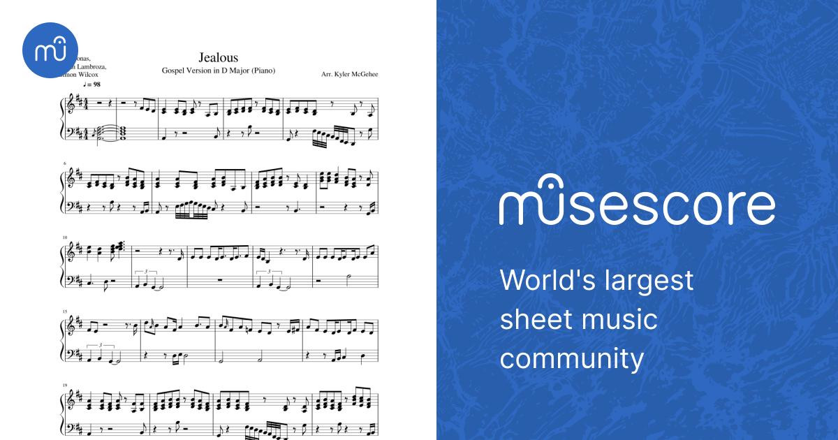 Jealous- Nick Jonas Sheet Music for Piano (Solo) | MuseScore.com