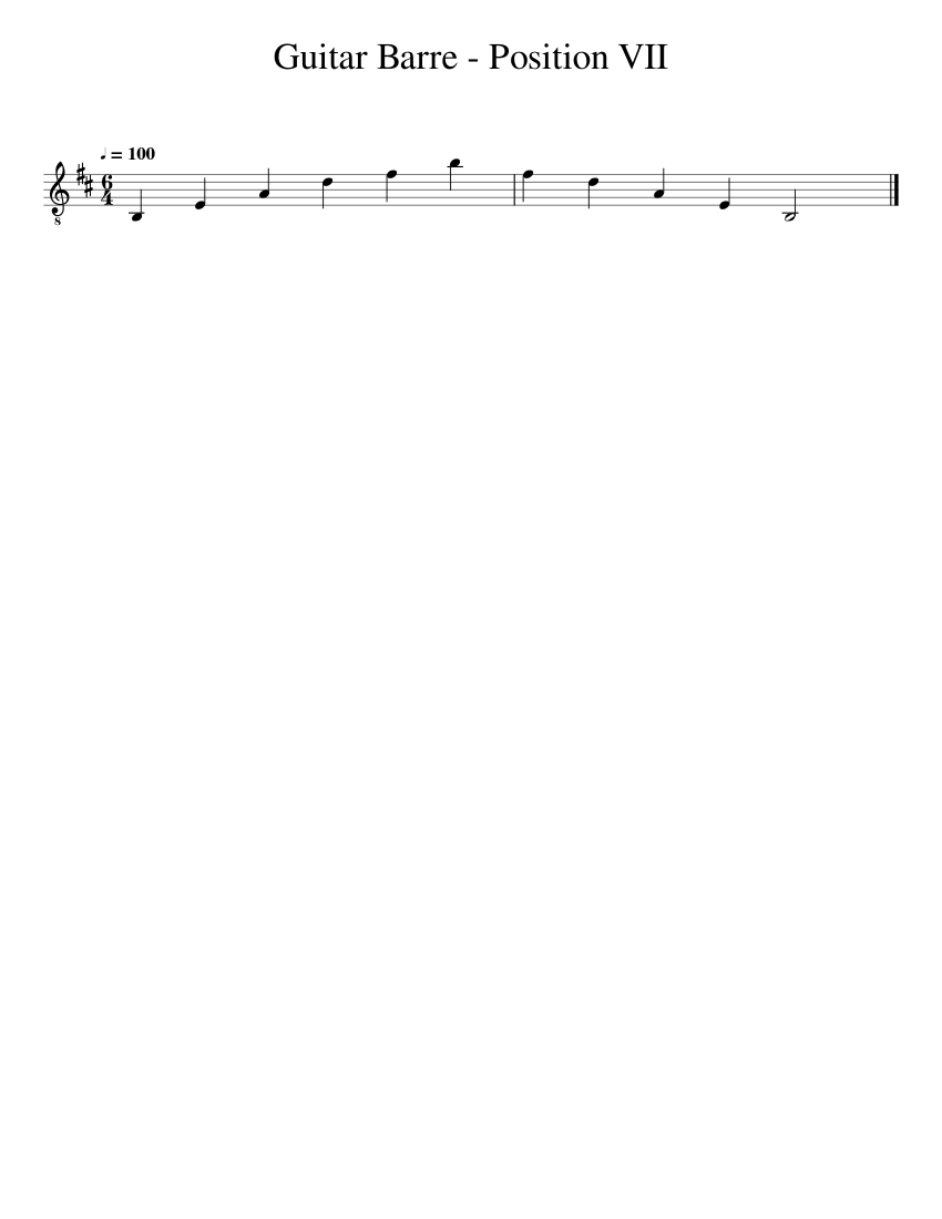 Guitar Barre - Position VII 楽譜 ギター (ソロ) | MuseScore.com