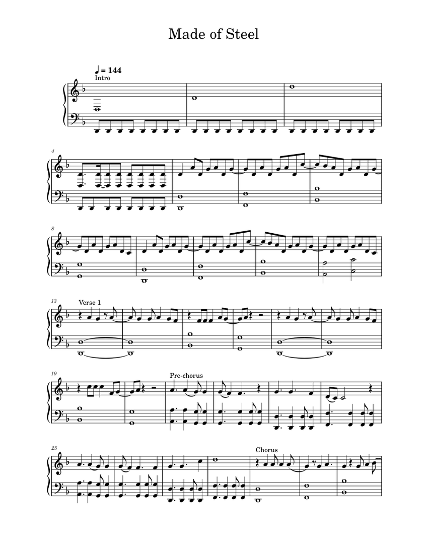Made of Steel – Battlejuice x Lebrock Made of Steel Sheet Music for ...