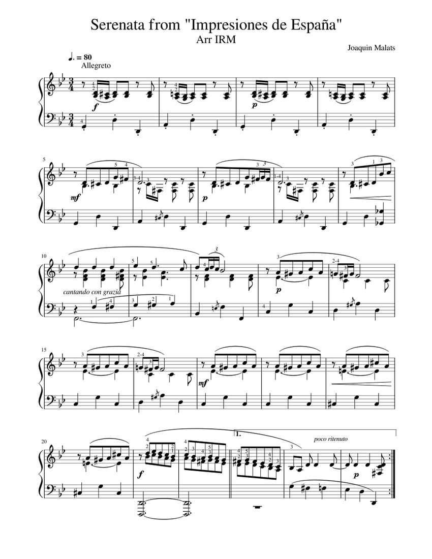 Impresiones de España – Joaquín Malats 楽譜 ピアノ (ソロ) | MuseScore.com